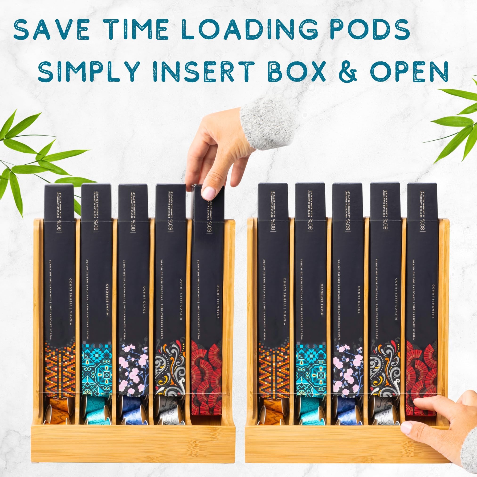 House Perfect Coffee Pod Holder - Coffee Pod Organizer for Kitchen Countertops and Coffee Stations or Coffee Bars - compatible with Nespresso Pods Holder Original Size - Coffee Pod Storage