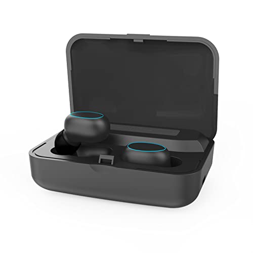 Laud True Wireless Earbuds – Sound ProBuds Compatible with iOS & Android - Built-in Microphone - Portable Charging Case with Digital Display - Black