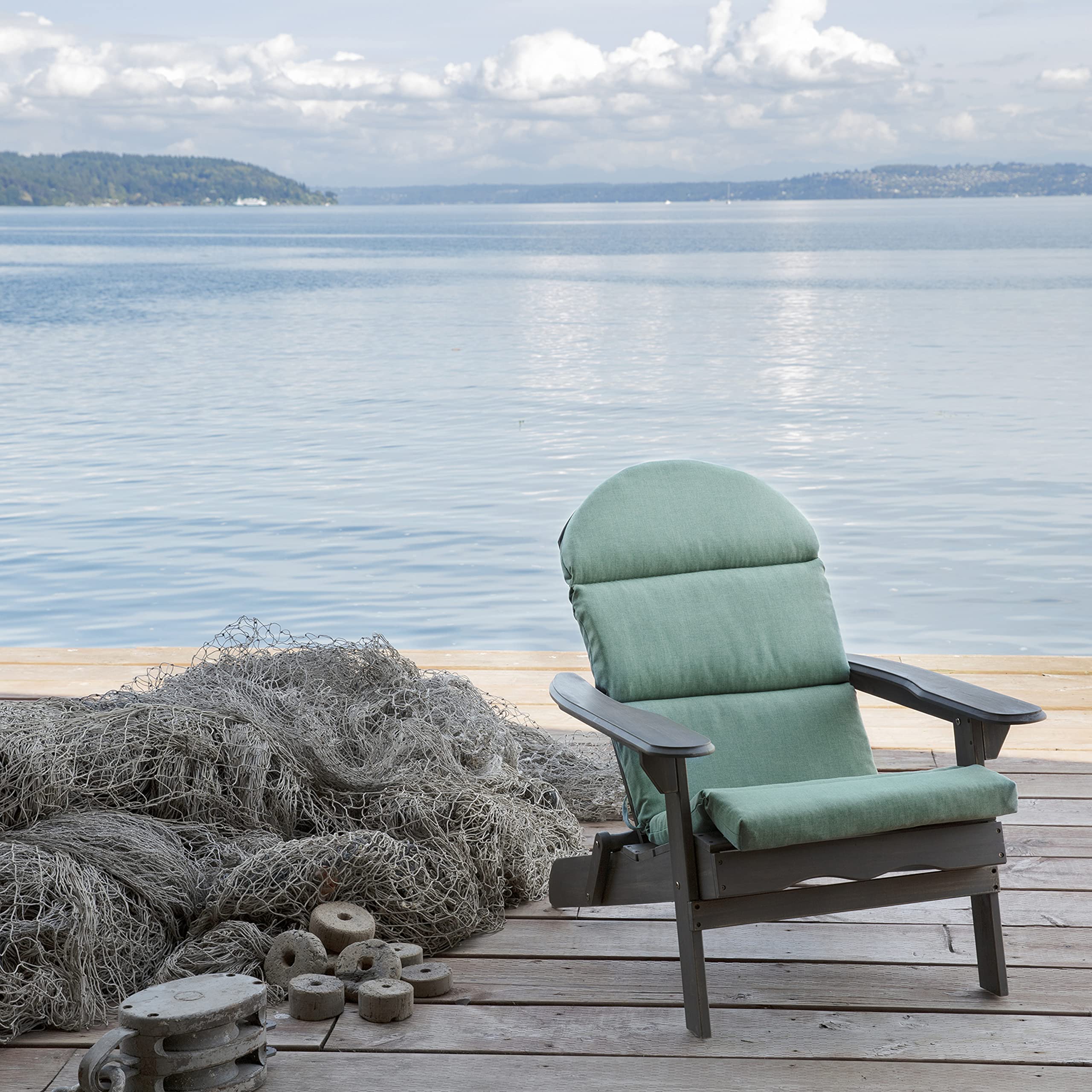 ARDEN Oceantex Adirondack Chair Cushion, 21.5 x 19, Rain-Proof, Fade Resistant, Cushions for Adirondack and Rocking Chairs 19 x 21.5, Seafoam Green