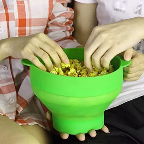 Microwave Silicone Popcorn Popper,Microwave Popcorn Popper, Collapsible Silicone Popcorn Maker Bowl with Handle Lid, High Temperature Resistant, Air Popcorn Maker, for Oven, Microwave Oven, micro