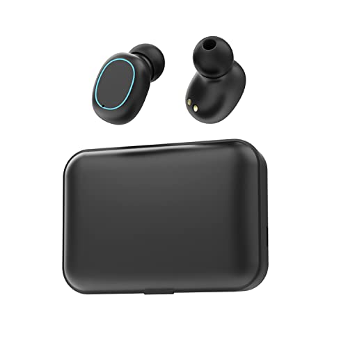 Laud True Wireless Earbuds – Sound ProBuds Compatible with iOS & Android - Built-in Microphone - Portable Charging Case with Digital Display - Black