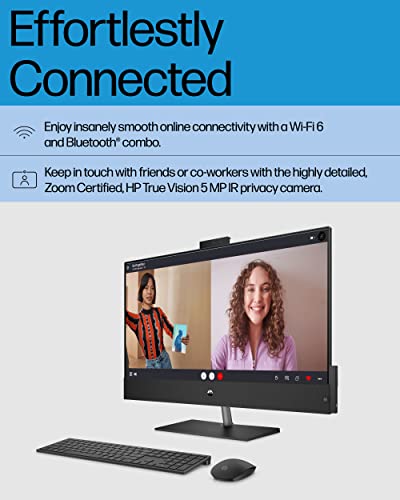 HP Pavilion 32 All-in-One Desktop PC, 12th Gen Intel Core i7-12700T, 16 GB RAM, 1 TB SSD, Quad HD IPS Display, Windows 11 Home, 4K Graphics, Wireless Mouse and Keyboard, Slim Design (32-b0050, 2022)
