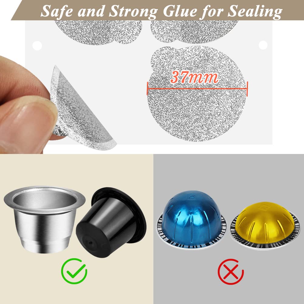 CAPMESSO Espresso Foils -Coffee Pod Seal Lids to Reusable Nespresso Capsules Refillable Pods Compatible with Nespresso Original Line Machines 120PCS/Package