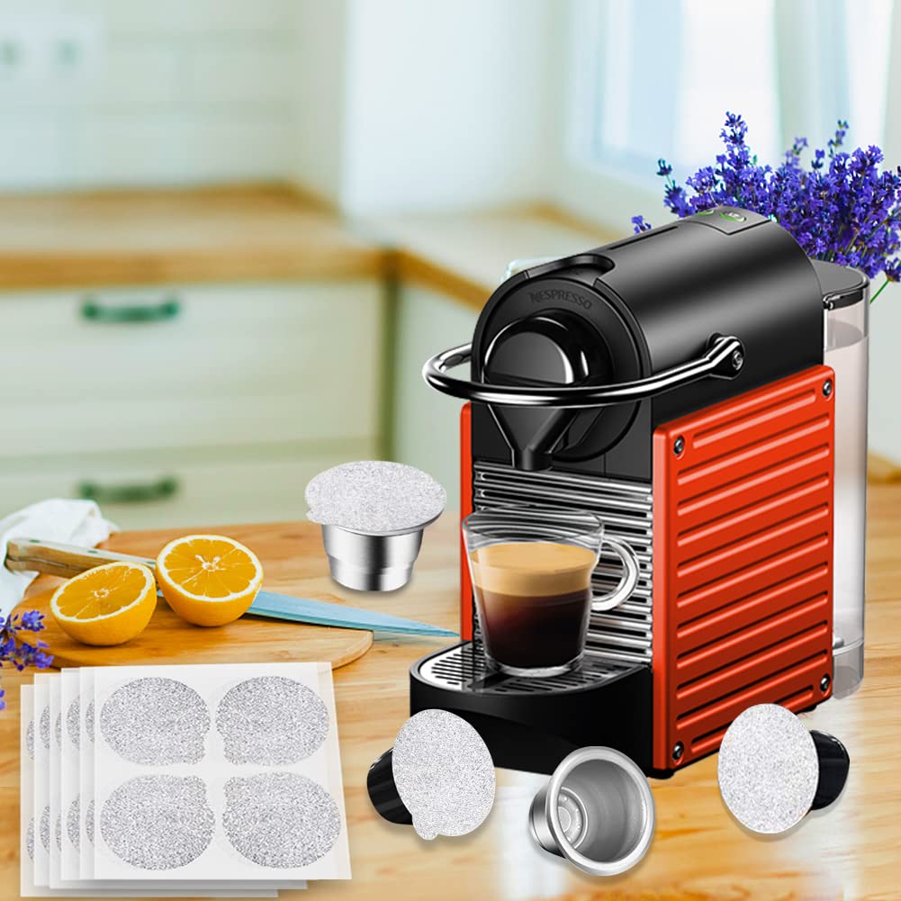 CAPMESSO Espresso Foils -Coffee Pod Seal Lids to Reusable Nespresso Capsules Refillable Pods Compatible with Nespresso Original Line Machines 120PCS/Package