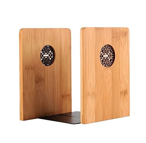 Bookends Natural Wood Adjustable Bookshelf, Office Living Room Desktop Decoration Storage Shelf, Large-Capacity Organizer for Home Office bookends