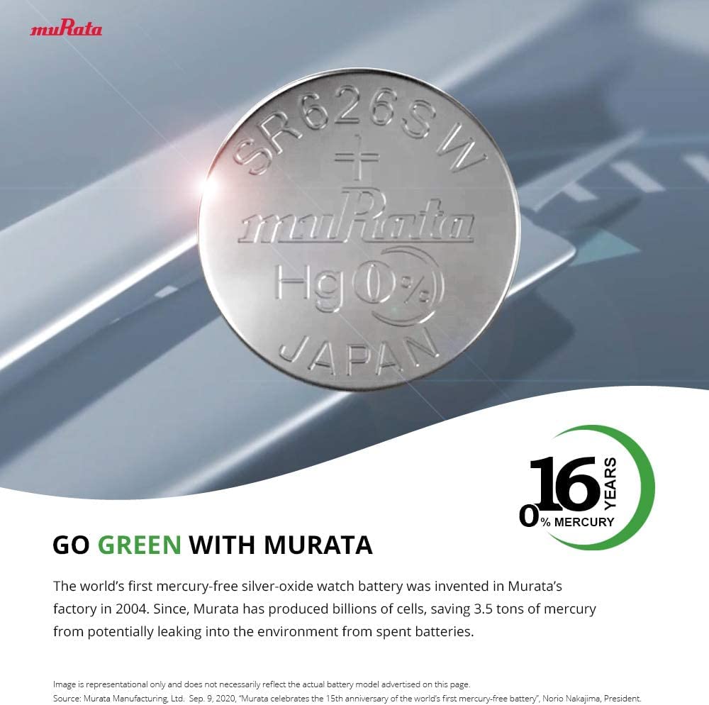 Murata 389/390 SR1130/W/SW Battery 1.55V Silver Oxide Watch Button Cell - Replaces Sony 389/390 (2 Batteries)