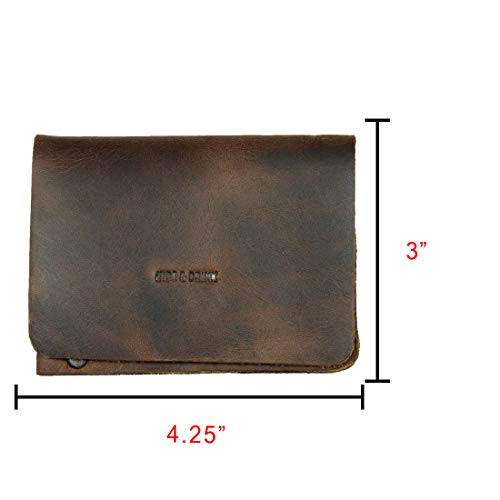 Hide & Drink, Leather Riveted Card Holder, Cash Wallet, Travel Case Organizer, Accessories, Handmade Includes 101 Year Warranty :: Bourbon Brown