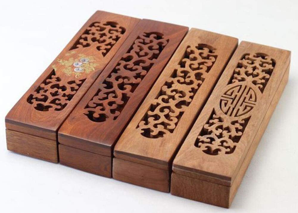 Black Temptation [Flower] Wooden Chopsticks Box Flatware Storage Box Cutlery Organizer Case