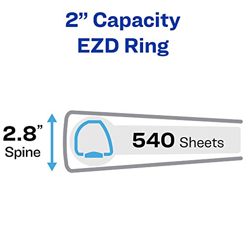 Avery Heavy Duty View 3 Ring Binder, 2" One Touch EZD Ring, Holds 8.5" x 11" Paper, 1 Purple Binder (79777)