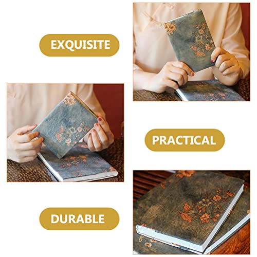 LUOZZY Cloth Book Cover Adjustable Notebook Cover A6 Cloth Book Sleeve Flower Print Washable Book Protector