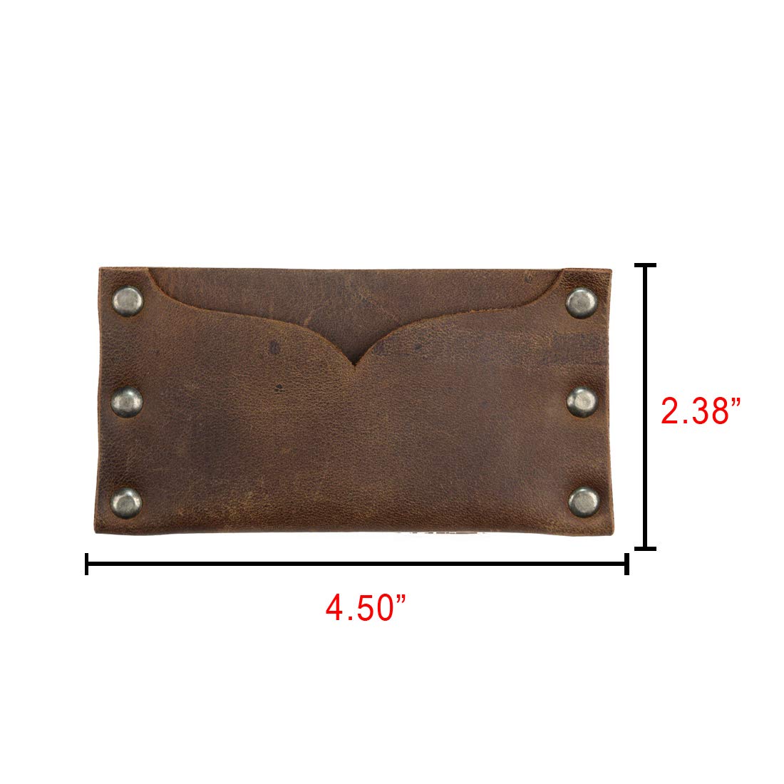 Hide & Drink, Leather Riveted Card Holder, Holds Up to 3 Cards, Cash Organizer, Accessories, Handmade Includes 101 Year Warranty :: Bourbon Brown