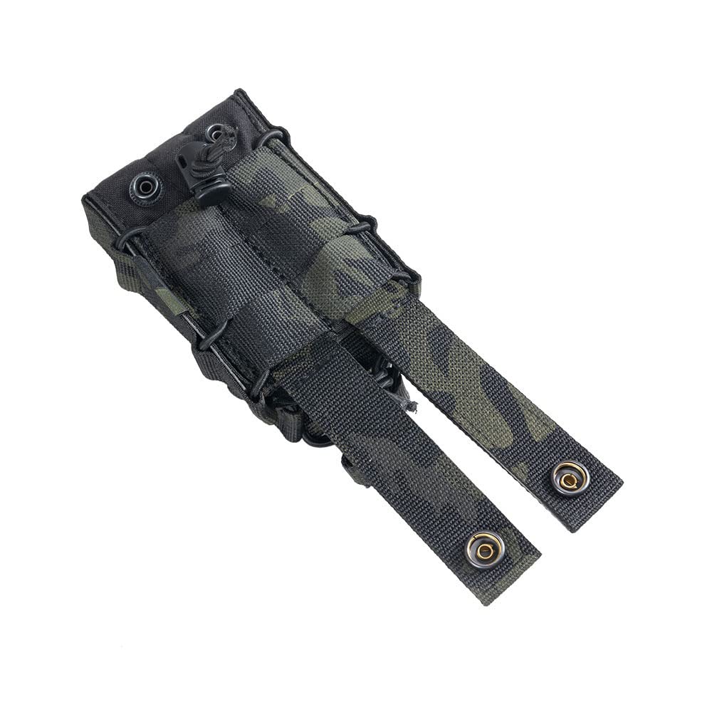 EXCELLENT ELITE SPANKER Open-Top Double Rifle Mag Pouch for M4 M14 M16 G36 AR15 Magazine with Pistol Mag Pouch(Mulcticam,Double Pouch)