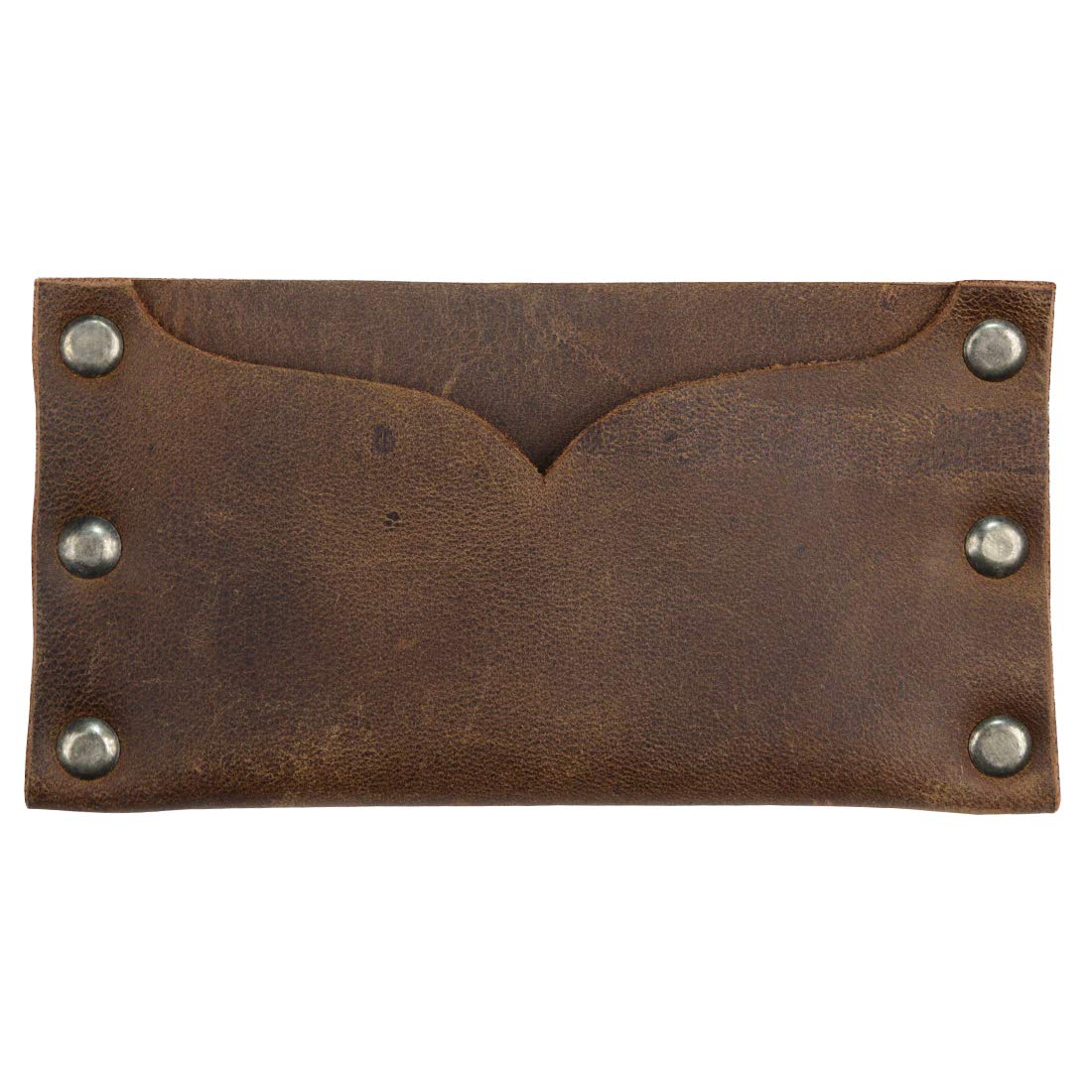 Hide & Drink, Leather Riveted Card Holder, Holds Up to 3 Cards, Cash Organizer, Accessories, Handmade Includes 101 Year Warranty :: Bourbon Brown