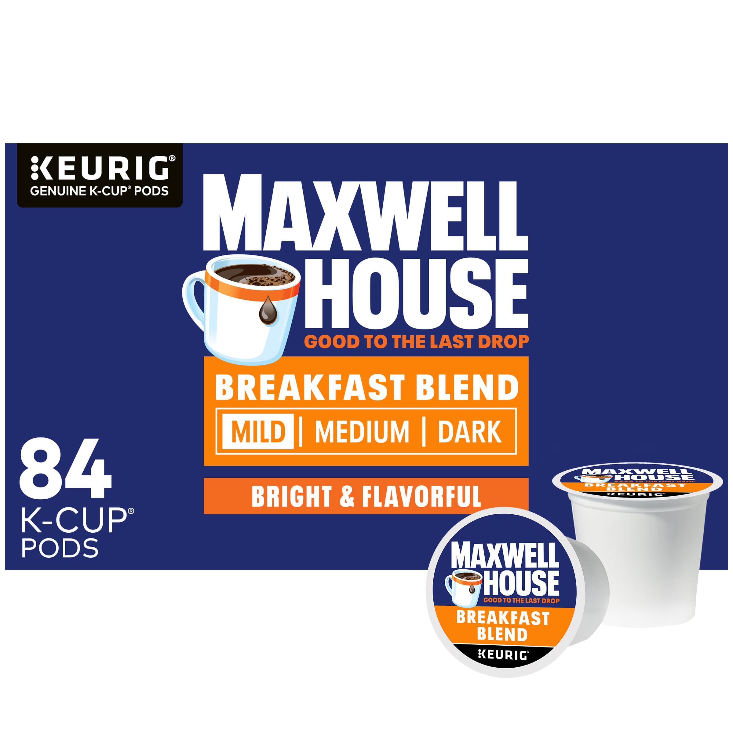 Maxwell House Breakfast Blend Light Roast K-Cup Coffee Pods (84 Pods)