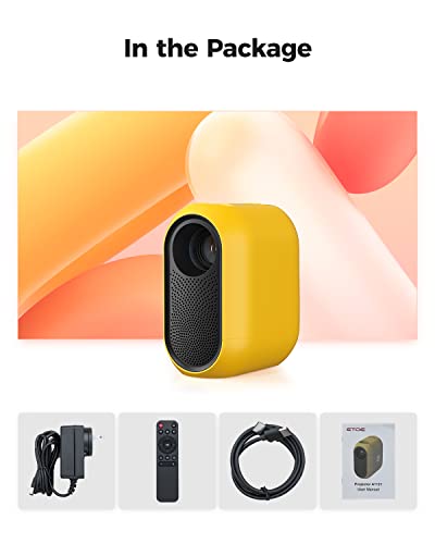 Pokitter Mini Projector Video Portable Projector with 5W Speaker ,1080P Supported ,Home Theater Movie Projector Compatible with HDMI,VGA,USB,AV,Laptop,Smartphone,Xbox
