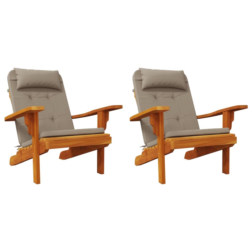 CHARMMA Adirondack Chair Cushions 2 pcs Taupe Oxford Fabric, Decor