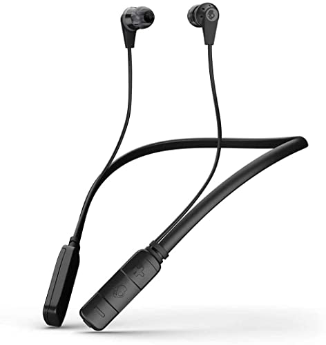 Skullcandy Ink'd+ Bluetooth Wireless Earbuds with Microphone, Noise Isolating Supreme Sound, 8-Hour Rechargeable Battery, Lightweight with Flexible Collar, Non-Retail Packaging - Black