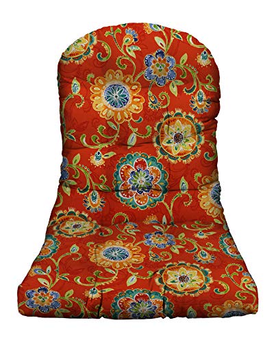 RSH Decor: Tufted Adirondack Chair Cushion | 42.5” x 21” | All-Weather Spun Fabric | Water and Fade-Resistant | Outdoor Cushion for Patio Furniture | Fanfare Carnival Orange