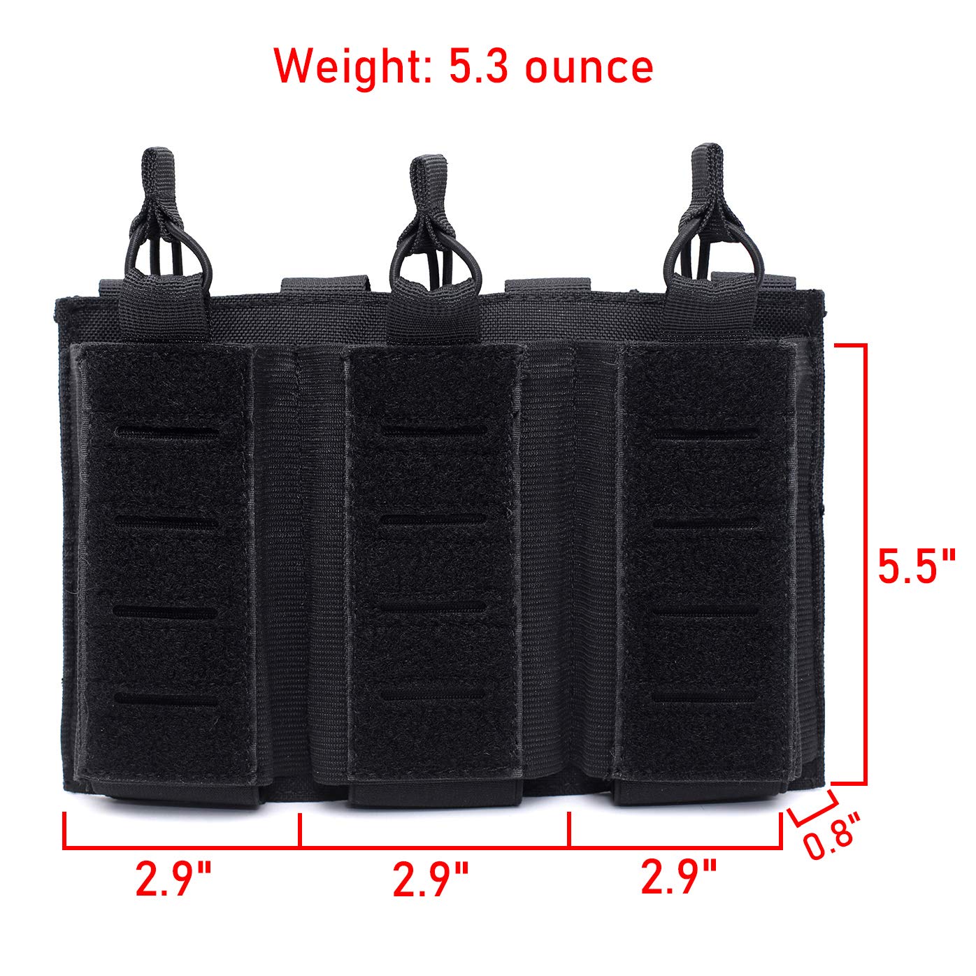 Tripple Mag Pouch Molle Open-Top Tripple Magazine Pouch for M4/M16/AR/AK Rifle Magazines (Tan)