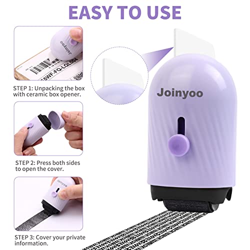 Joinyoo Updated Identity Protection Roller Stamp with 3 Refill Ink for Guard Privacy Information Blockout