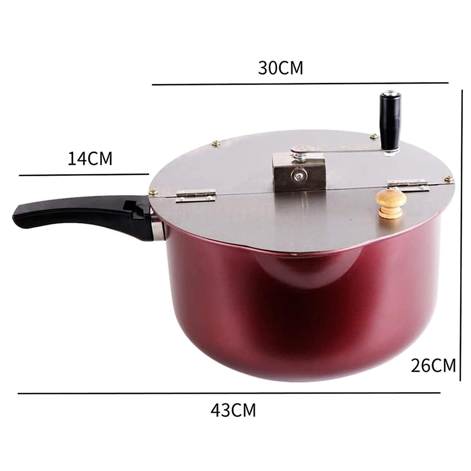 Popcorn Maker Manual Stove Top Non-Stick Popcorn Pot, with Anti-Scalding Handle And Detachable Lid, Universal for Gas Induction Cooker