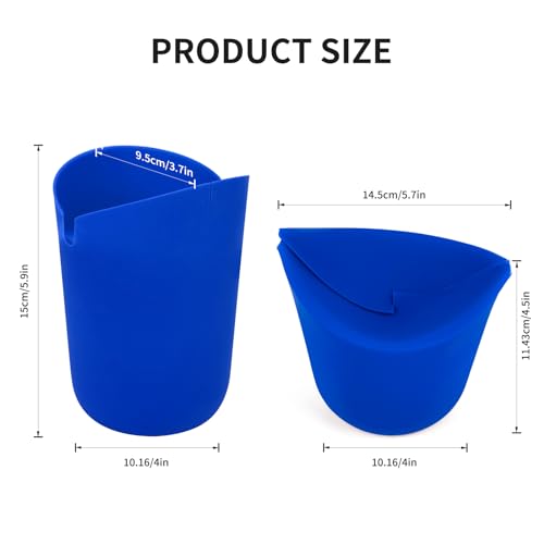 Silicone Microwave Popcorn Popper Maker Reusable Popcorn Buckets Popcorn Bowls Set Single Serve Portion For Family Kids Dishwasher Safe Red/Blue