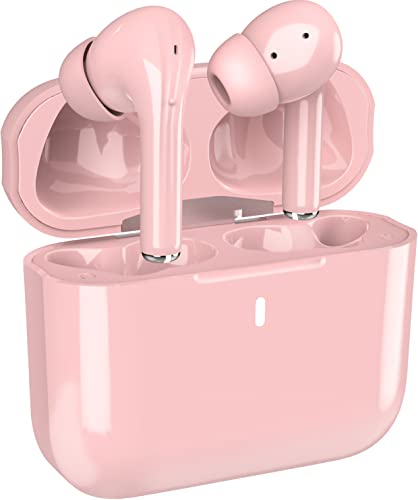 ANTSONIC Wireless Earbuds,Bluetooth Headphones 5.1, Active Noise Cancelling Headphone, with Charging Case,Touch Control, 40 Hours Playback - Pink
