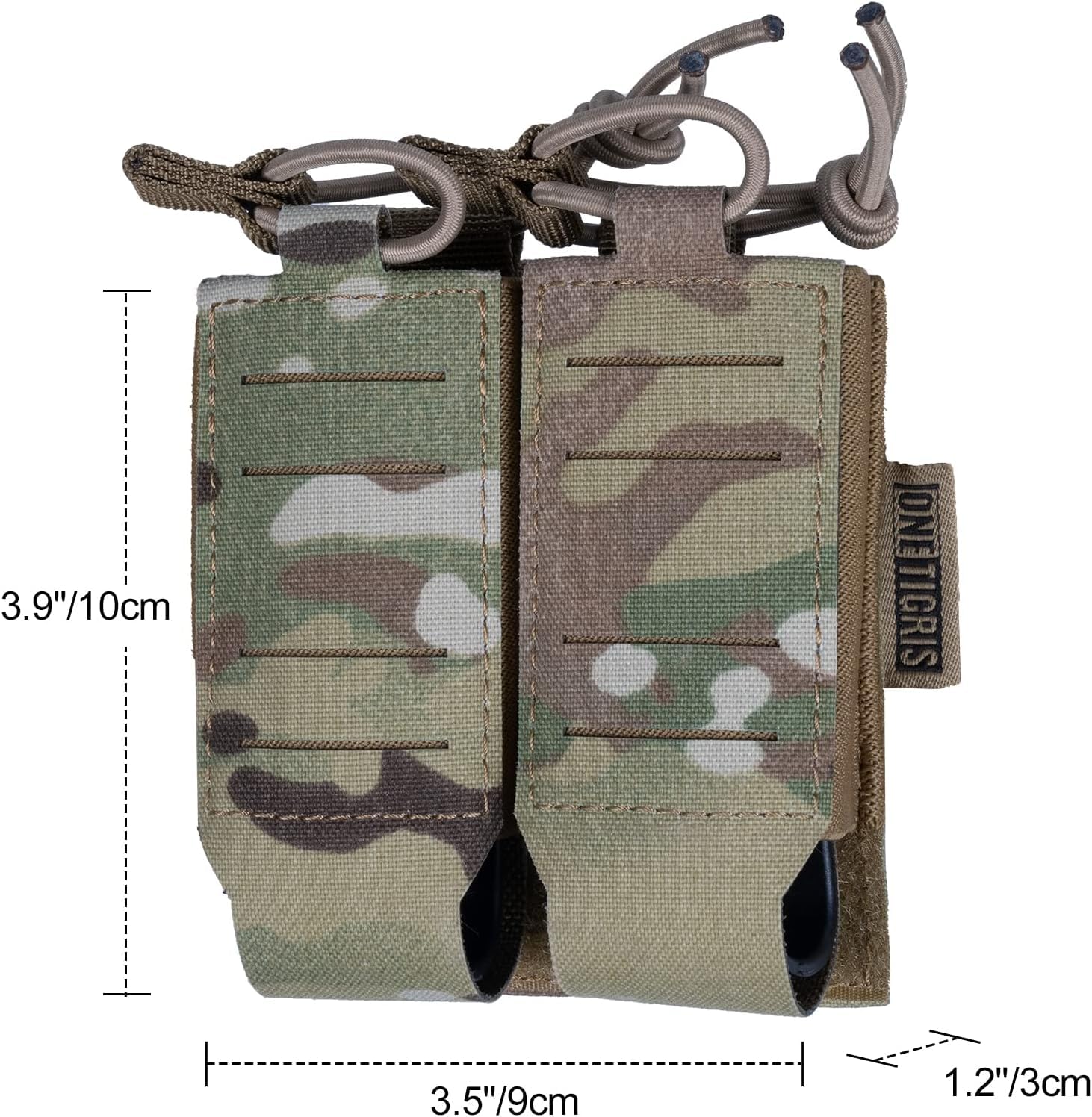 OneTigris Tactical Pistol Mag Pouch DD44 - Molle Double Magazine Pouch for 9mm .40 .45 .357 Glock S&W Ruger Springfield HK Quick Release with Plastic Inserts OWB Laser-Cutting