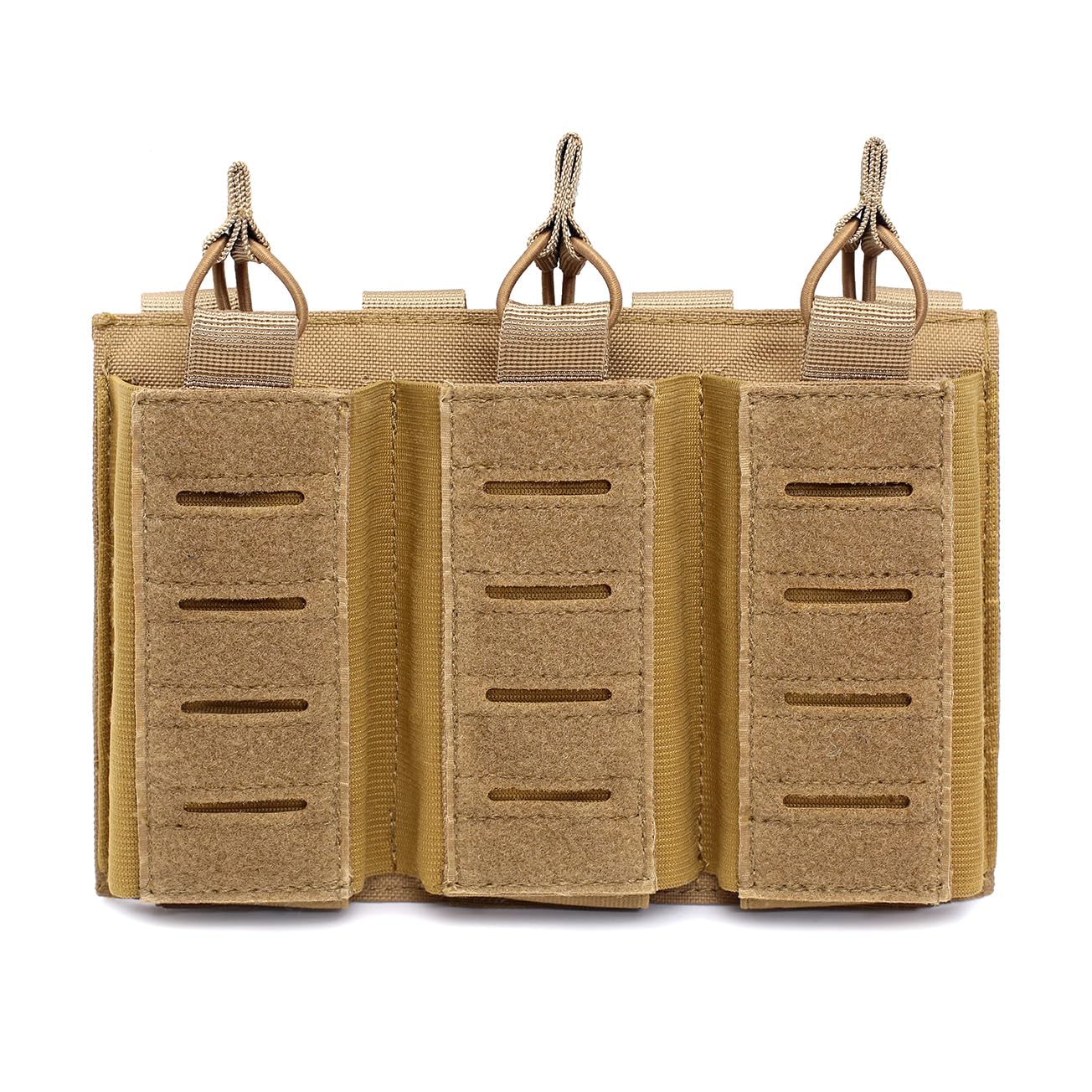 Tripple Mag Pouch Molle Open-Top Tripple Magazine Pouch for M4/M16/AR/AK Rifle Magazines (Tan)