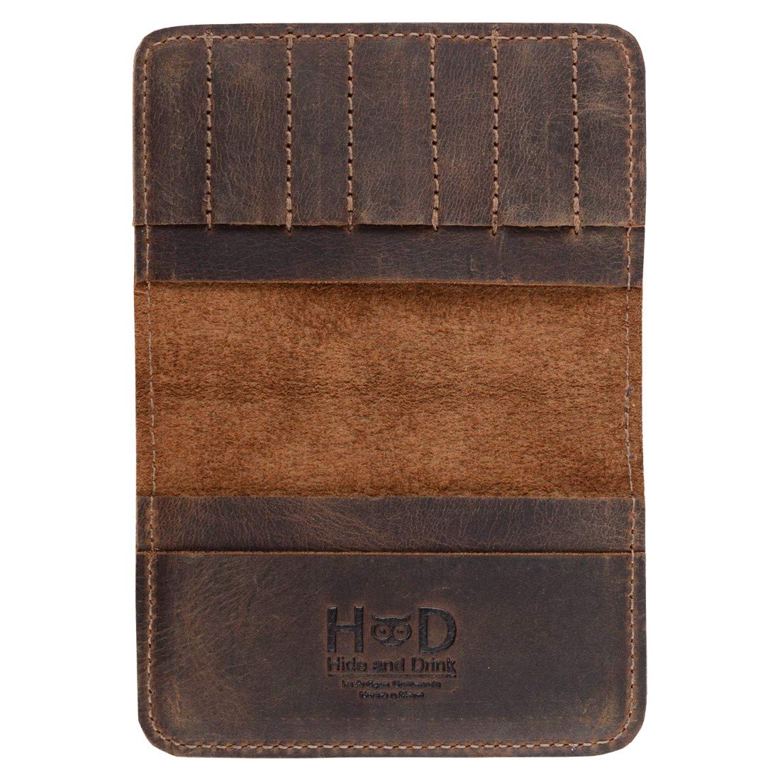 Hide & Drink, Leather Card & Key Holder, Cash Organizer, Front Pocket Wallet, Everyday Accessories, Handmade Includes 101 Year Warranty :: Bourbon Brown