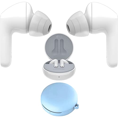 LG Tone Free HBS-FN5W True Wireless Earbuds Bluetooth Meridian Audio with UVnano Case Bundle Macarons Carrying Case (Mint)