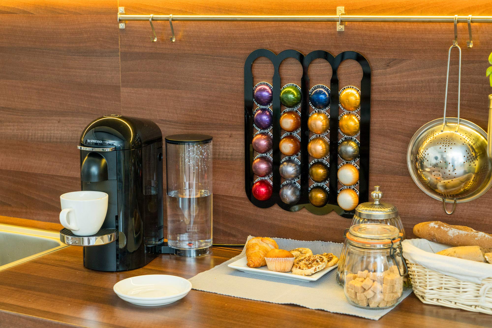 Demi's Home Adhesive Coffee Pod Holder for Nespresso Vertuo Capsules (Measure Before Purchase) - Suitable to be Mounted Inside/Under the Cabinet or on the Wall (Black)
