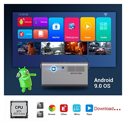 Smart 3D TV 300inch Android WiFi Portable 1080P LED DLP Mini Projector Full HD for 4K Cinema Smartphone with Battery