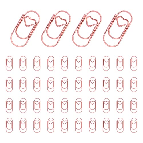 Jteyult 150 Pieces Gold Cute Paper Clips Mini Clips Heart Shaped Paperclips Bookmark Clips for Office Supplier School