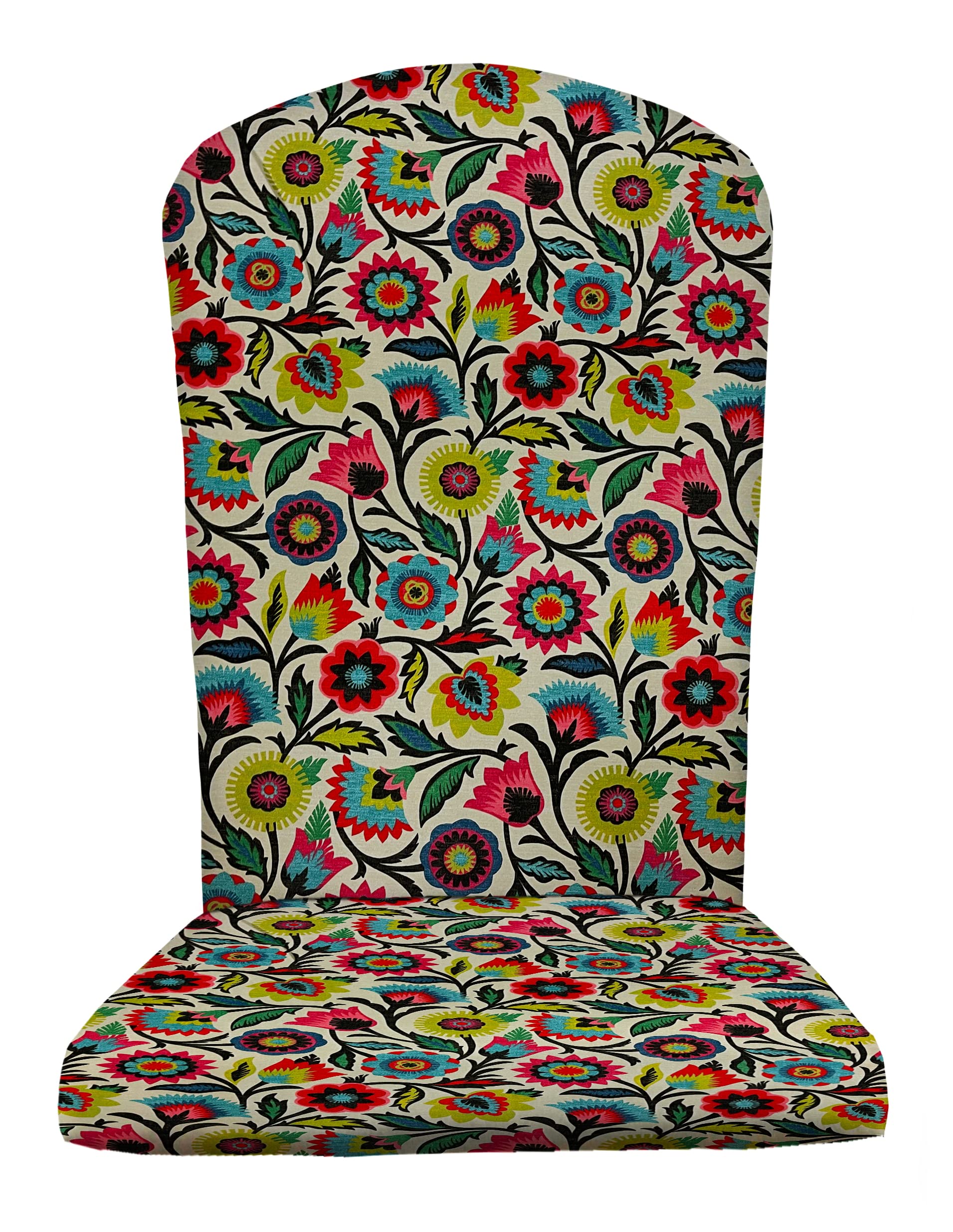Resort Spa Home Decor: Foam Adirondack Outdoor Chair Cushion | 48” x 20” x 2” | Water and Fade-Resistant Spun Fabric | Fiesta Floral Desert Flower