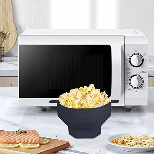 Micropop, Popcorn Silicone Bowl With Lid, Foldable Popcorn Popper Machine With Double Handle, Silicone Microwave Popcorn Popper, Popcorn Collapsible Bowl, Popcorn Maker For Office Small Kitchen
