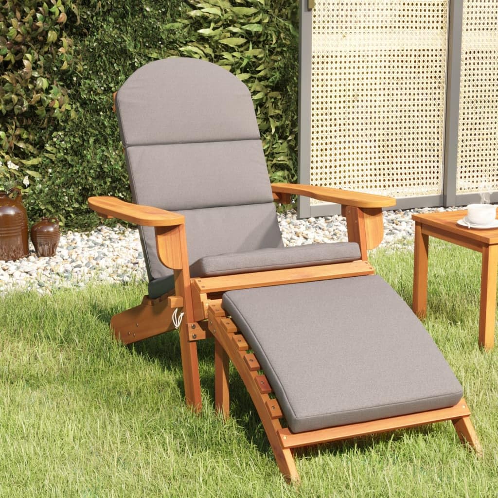 GOLINPEILO Wooden Folding Adirondack Chair with Footrest and Cushion,Outdoor Chairs Patio Chairs Lawn Chair Wooden Patio Chair for Outside Porch Chair Fire Pit Chairs Deck Chair -471