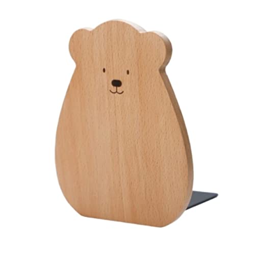 Decorative Bookends Bookend Cartoon Bear Bookend Simple Book Ends Gray Natural Style Metal Book Stopper Practical Book Supports Book Ends ( Color : OneColor , Size : 15*12cm )