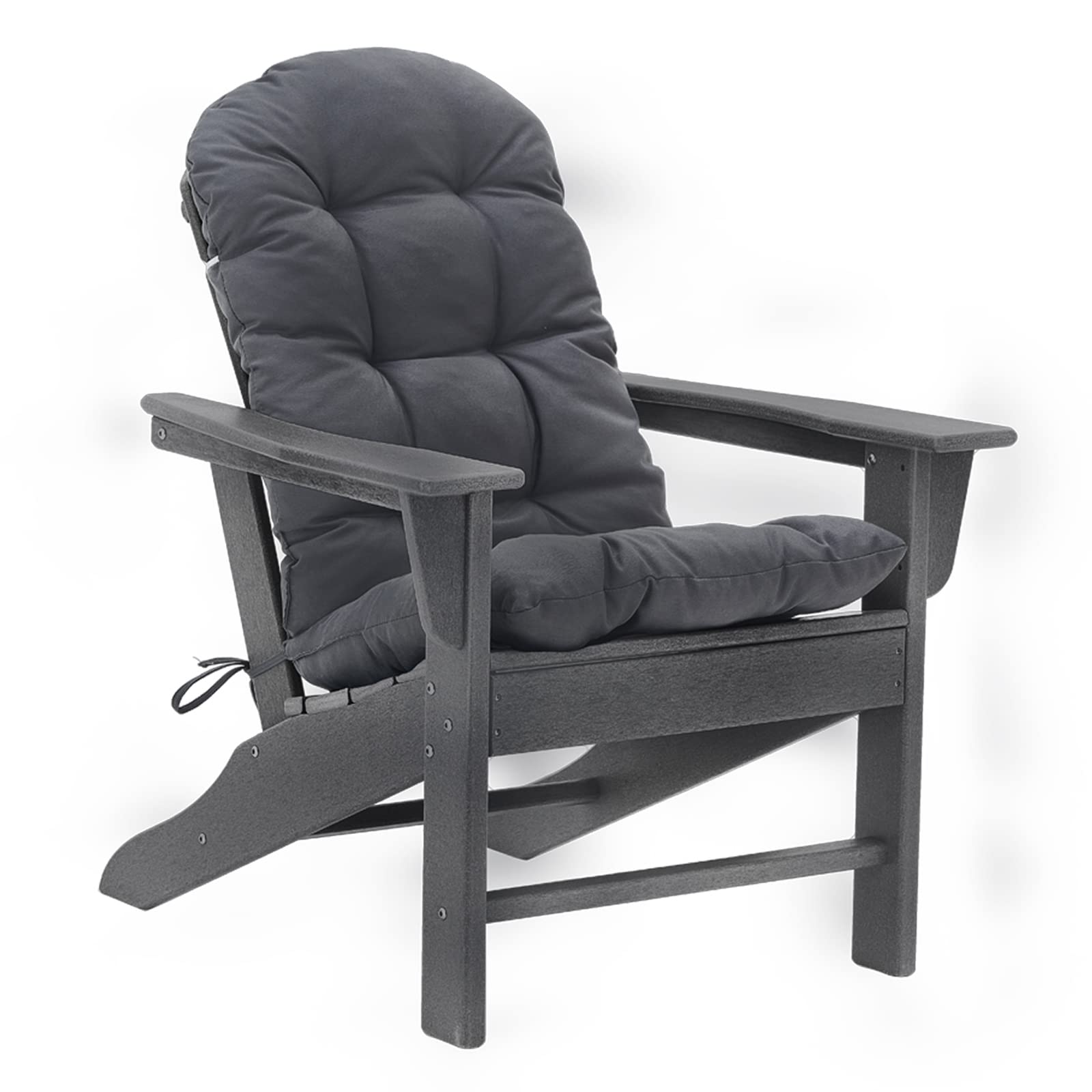 VOQNIS Indoor Outdoor Adirondack Chair Cushion, Patio Rocking Chairs Cushions, Waterproof Sun Protection (Grey)