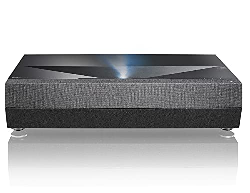 Optoma CinemaX P2B Black Smart 4K UHD Laser Projector for Home Theater | 3000 Lumens Superior Image with Laser & 6-Segment Color Wheel | Ultra-Short Throw | Built-in Soundbar | Works w/Alexa & Google