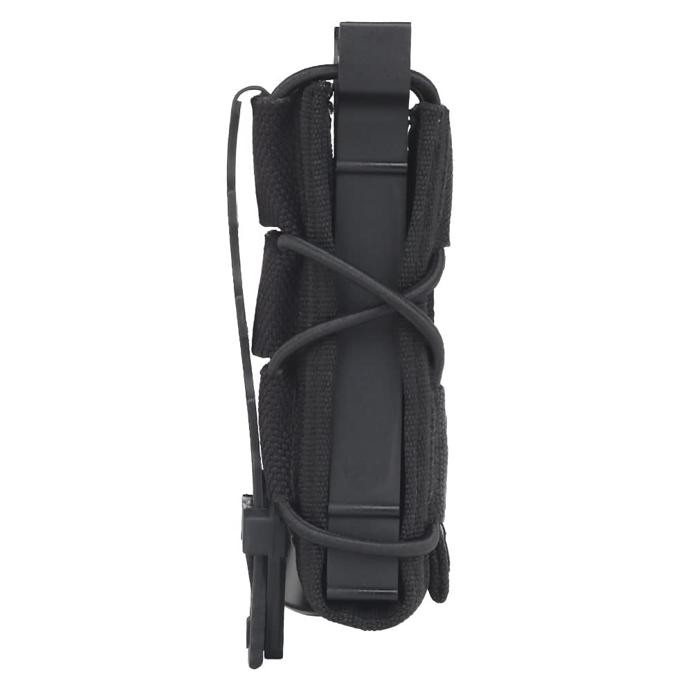 Tactical Magazine Pouch 9mm Pistol Single Mag Bag Molle Flashlight Pouch Torch Holder Hunting Knife Holster Shooting Airsoft (Color : MG-48-BLK)