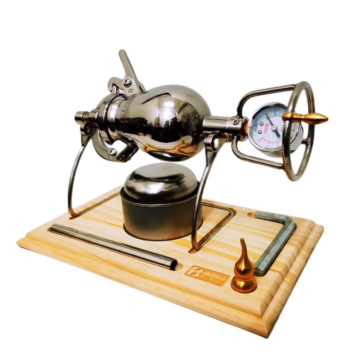 SchAan chinese popcorn maker high pressure popcorn makerTraditional Old-Fashioned Popcorn Machine, Mini Hand Popcorn Machine, Stainless Steel Popcorn Machine