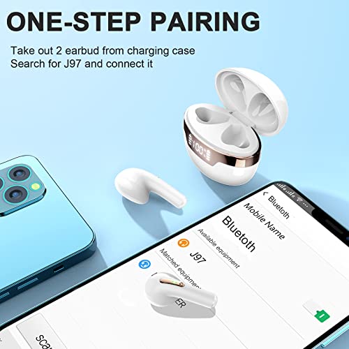 Wireless Earbud, Bluetooth 5.2 Headphones 2022 Bluetooth Earbud with HD Mic, Wireless Earphones in Ear Ear buds with USB-C Charging Case, IP7 Waterproof Deep Bass, Dual LED, 40H Mini Headset for Sport