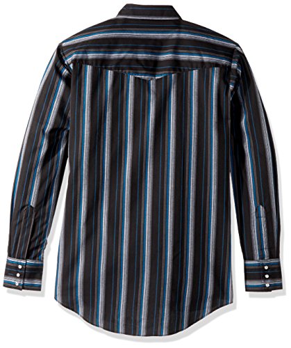 ELY CATTLEMAN Mens Long Sleeve Western Stripe, Black, 2XLT