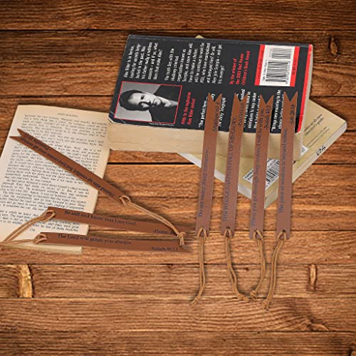 ZIZZON Christian Bible Verses Leather Bookmarks Handmade Page Markers Inspirational Christian Gift for Men Women Book Lovers 16 Pieces