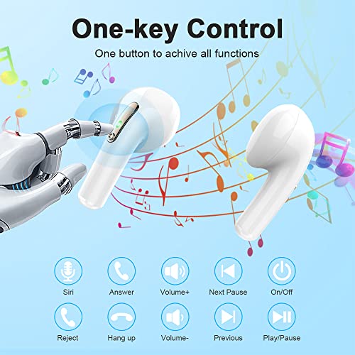 Wireless Earbud, Bluetooth 5.2 Headphones 2022 Bluetooth Earbud with HD Mic, Wireless Earphones in Ear Ear buds with USB-C Charging Case, IP7 Waterproof Deep Bass, Dual LED, 40H Mini Headset for Sport