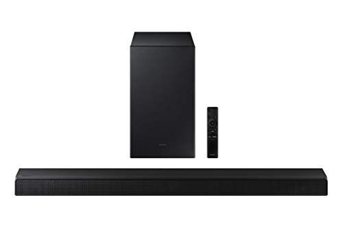Samsung SP-LSP7T 120" The Premiere 4K Smart Laser Short-Throw Projector with a Samsung HW-A550 2.1ch Black Wireless Soundbar with Subwoofer (2021)