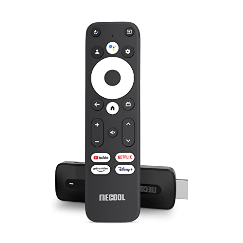 TV Stick Android - MECOOL KD3 Android TV Stick with Google Netflix Certified, Dol-by Audio 4K Streaming Stick with 2GB RAM and 8GB ROM Supported 2.4G/5G WiFi with Remote Control