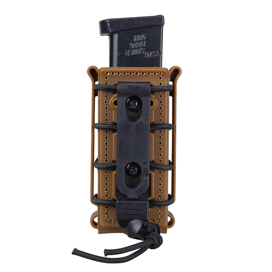 IDOGEAR 9mm Mag Pouch Pistol Magazine Pouch Soft Shell Fast Magazine Pouch Tactical Mag Carrier Hunting Airsoft Gear Tall Version (Tall-Dark Earth)