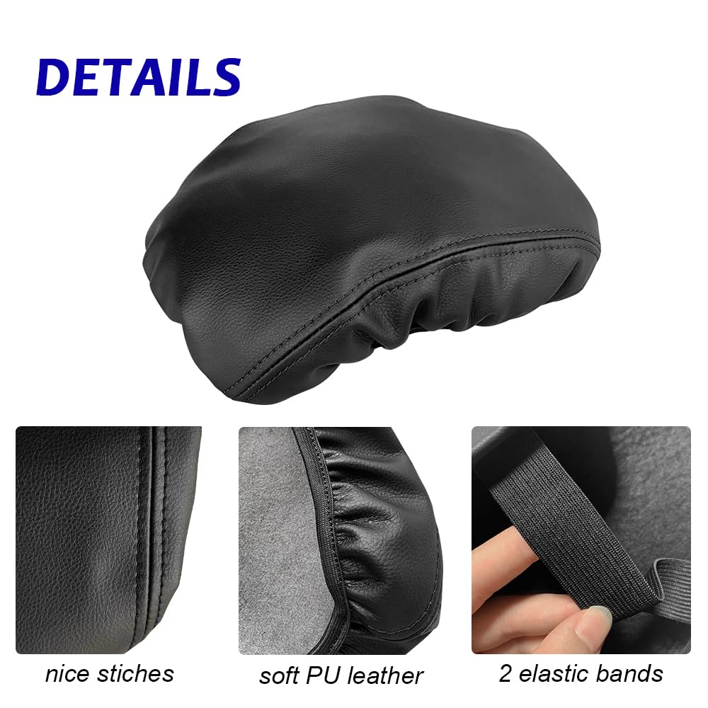DEYTOP Console Cover for Honda CRV 2024 2023 Armrest Cover for CR-V Accessories Anti-Scratch Leather Armrest Pad Protector (Black with Black Stitches)